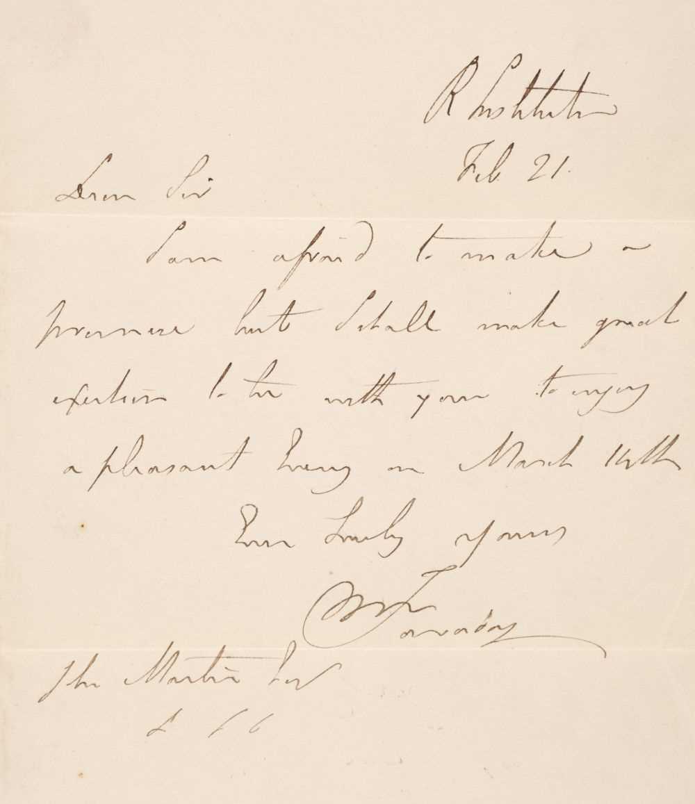 Lot 163 - Faraday (Michael, 1791-1867). Autograph