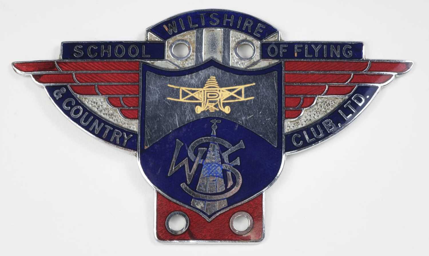 Lot 342 - Car Badge. Wiltshire School of Flying