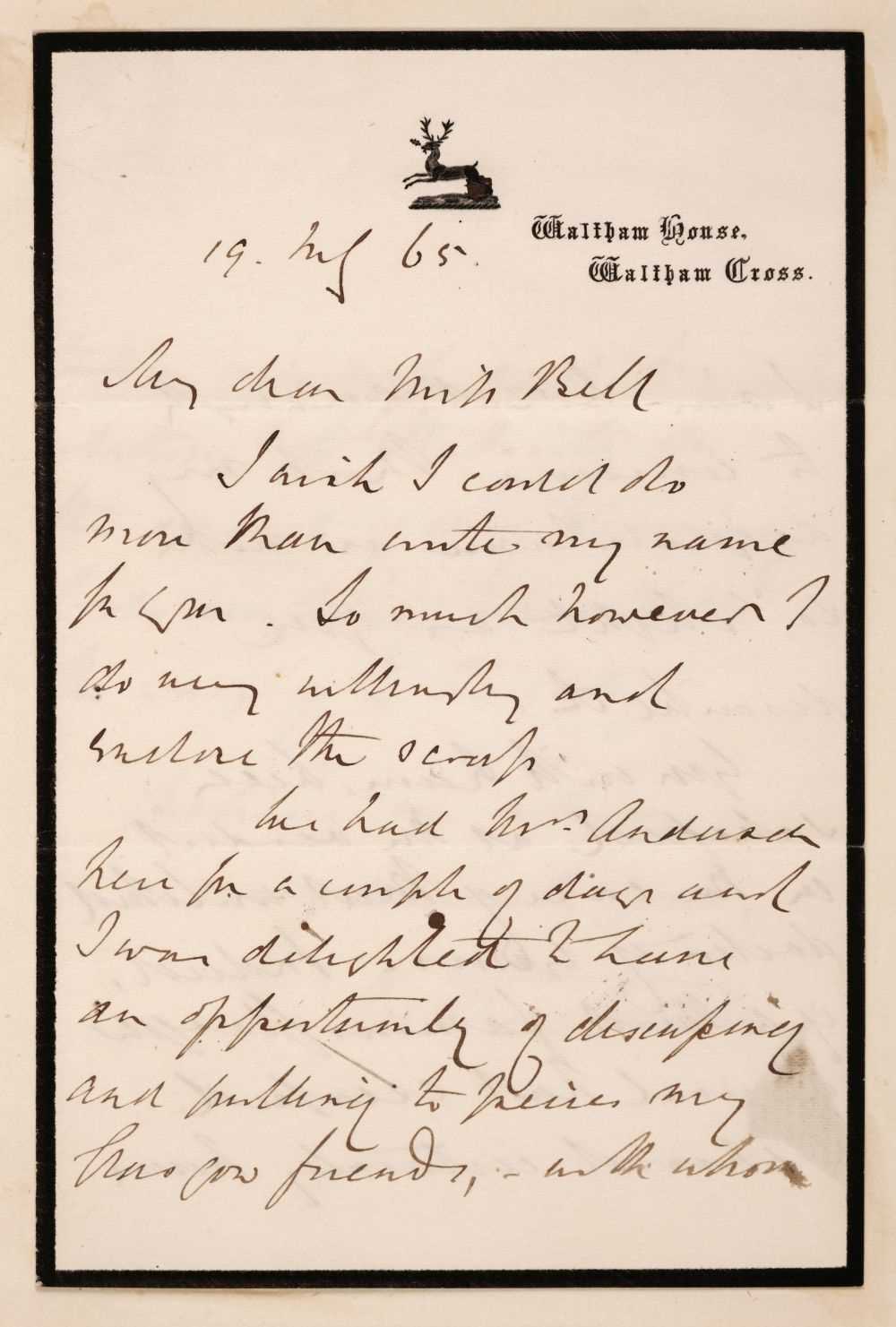 Lot 125 - An album of Victorian autograph letters and