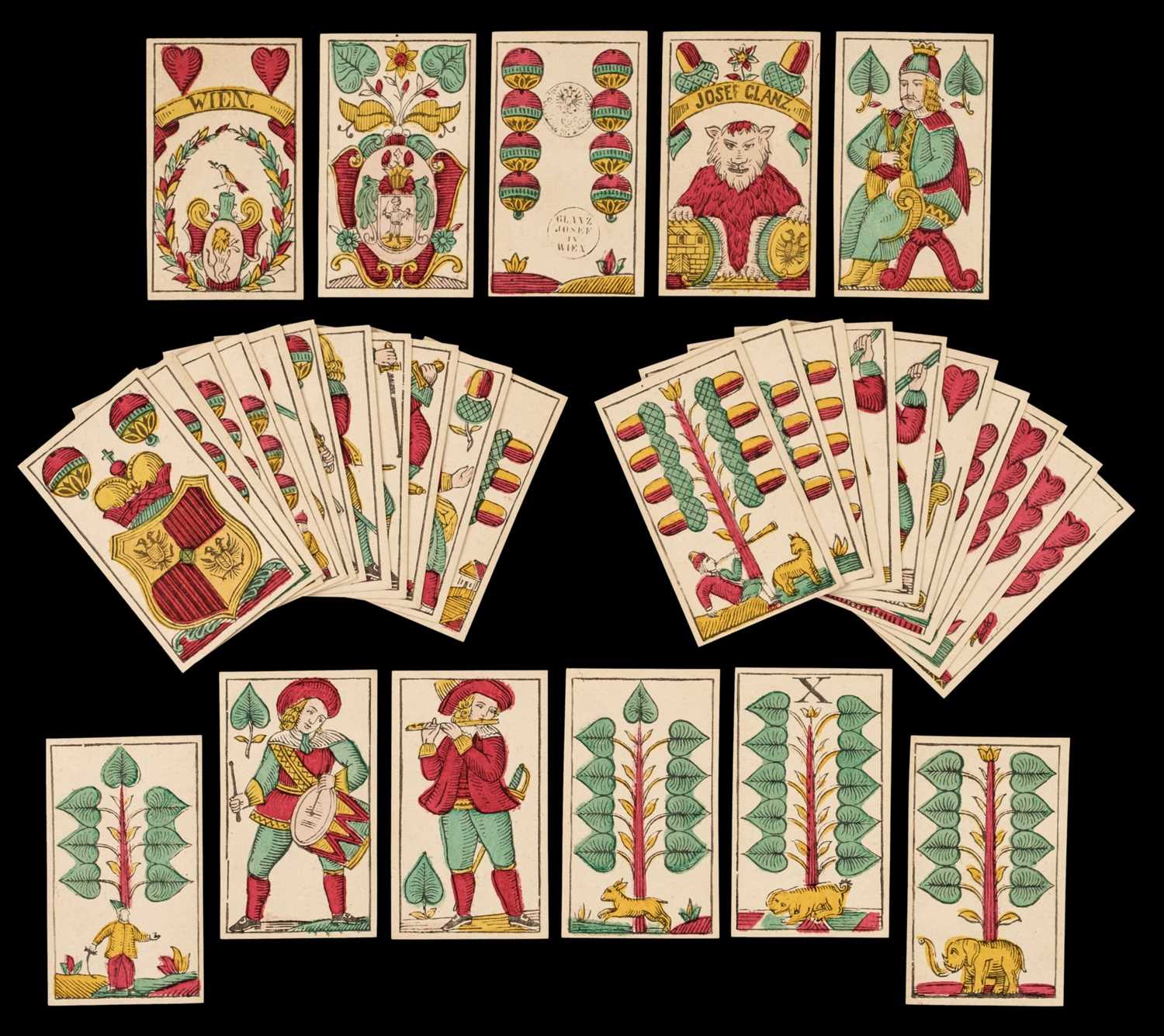 Lot 409 - Playing cards. Bohemian (Prager) pattern,