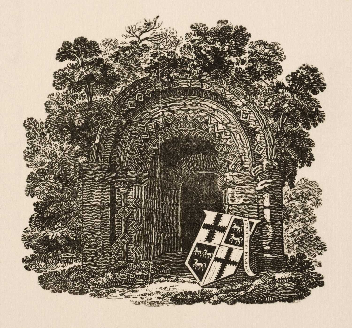 Lot 83 - Bewick Workshop. Armorial bookplate for John