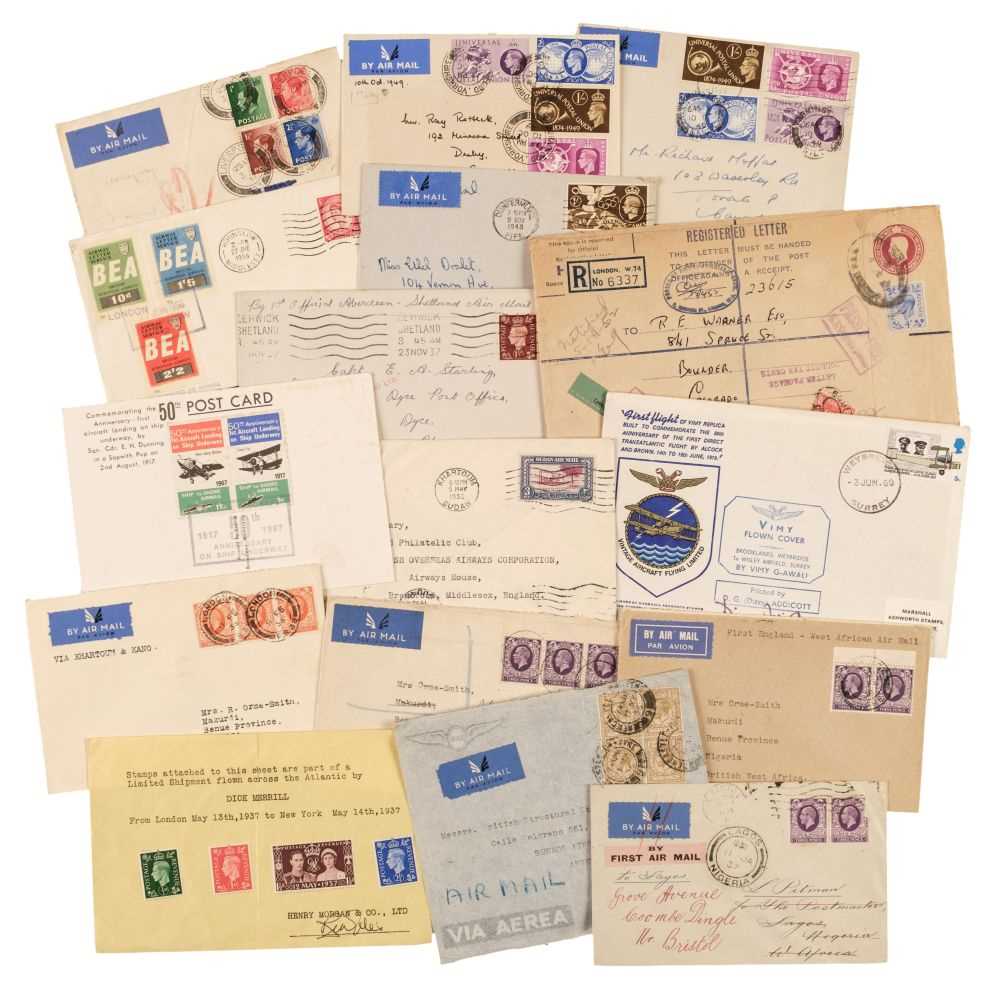 Lot 153 - Airmail. Covers with Flights to and from the