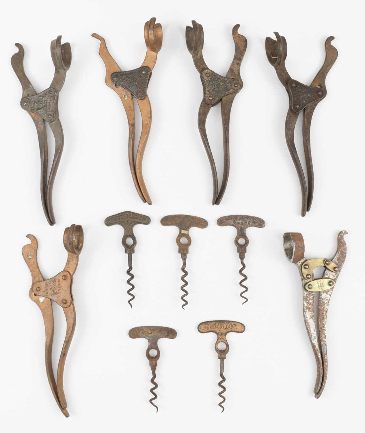 Lot 714 - Corkscrews. A collection of Victorian lever