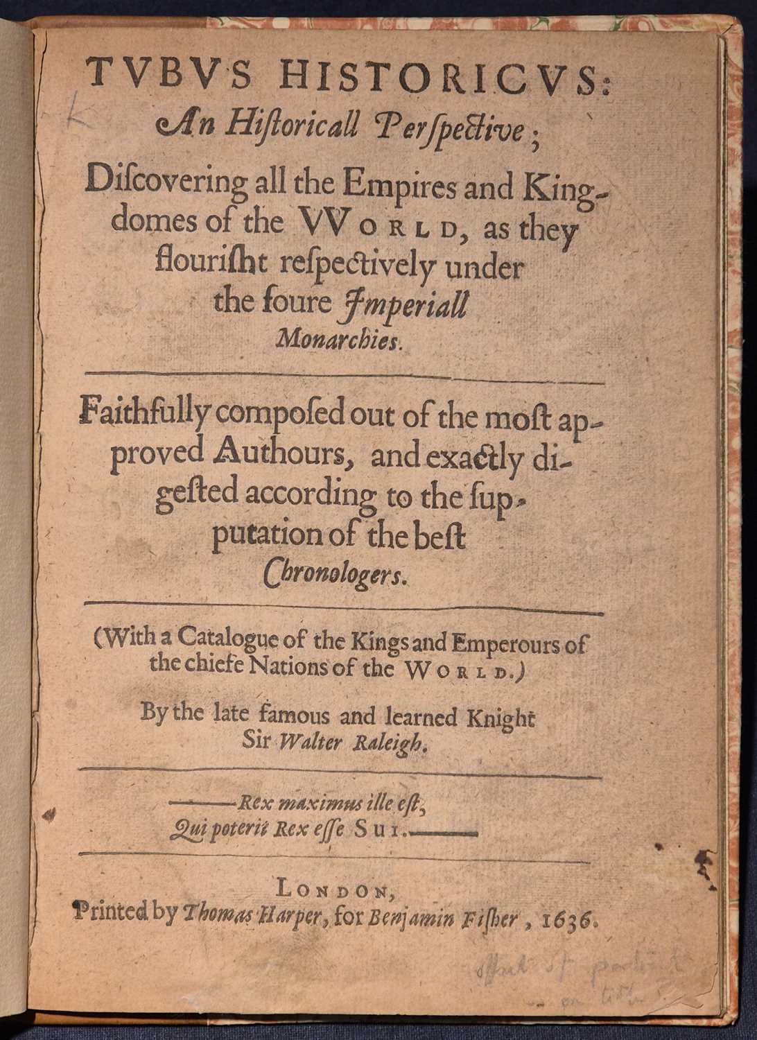 Lot 222 - Raleigh (Walter). Tubus Historicus: An