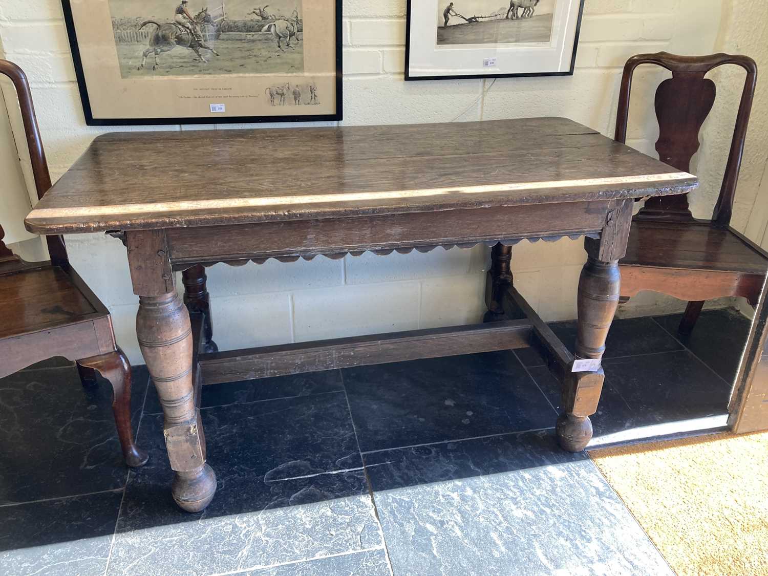 Lot 679 - Refectory Table. A small oak refectory table