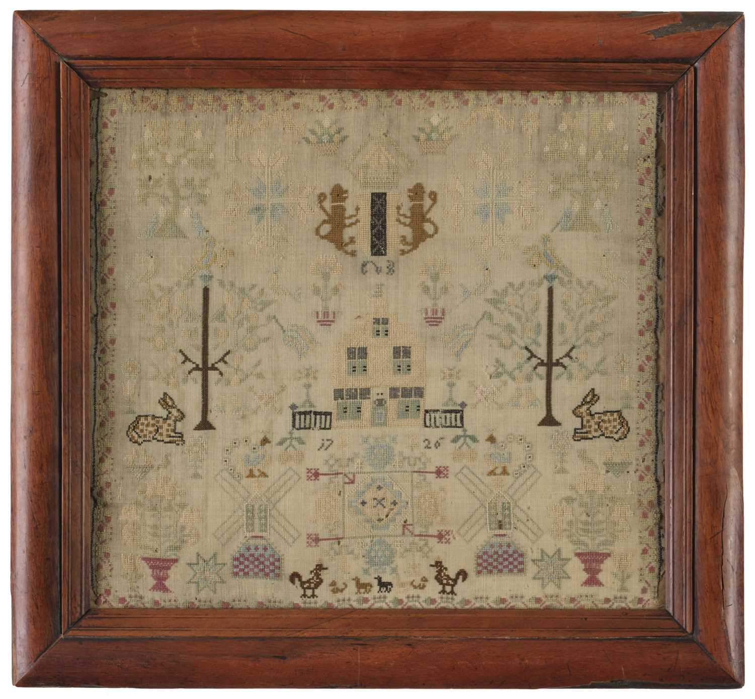 Lot 572 - Sampler. An early 18th century needlework,
