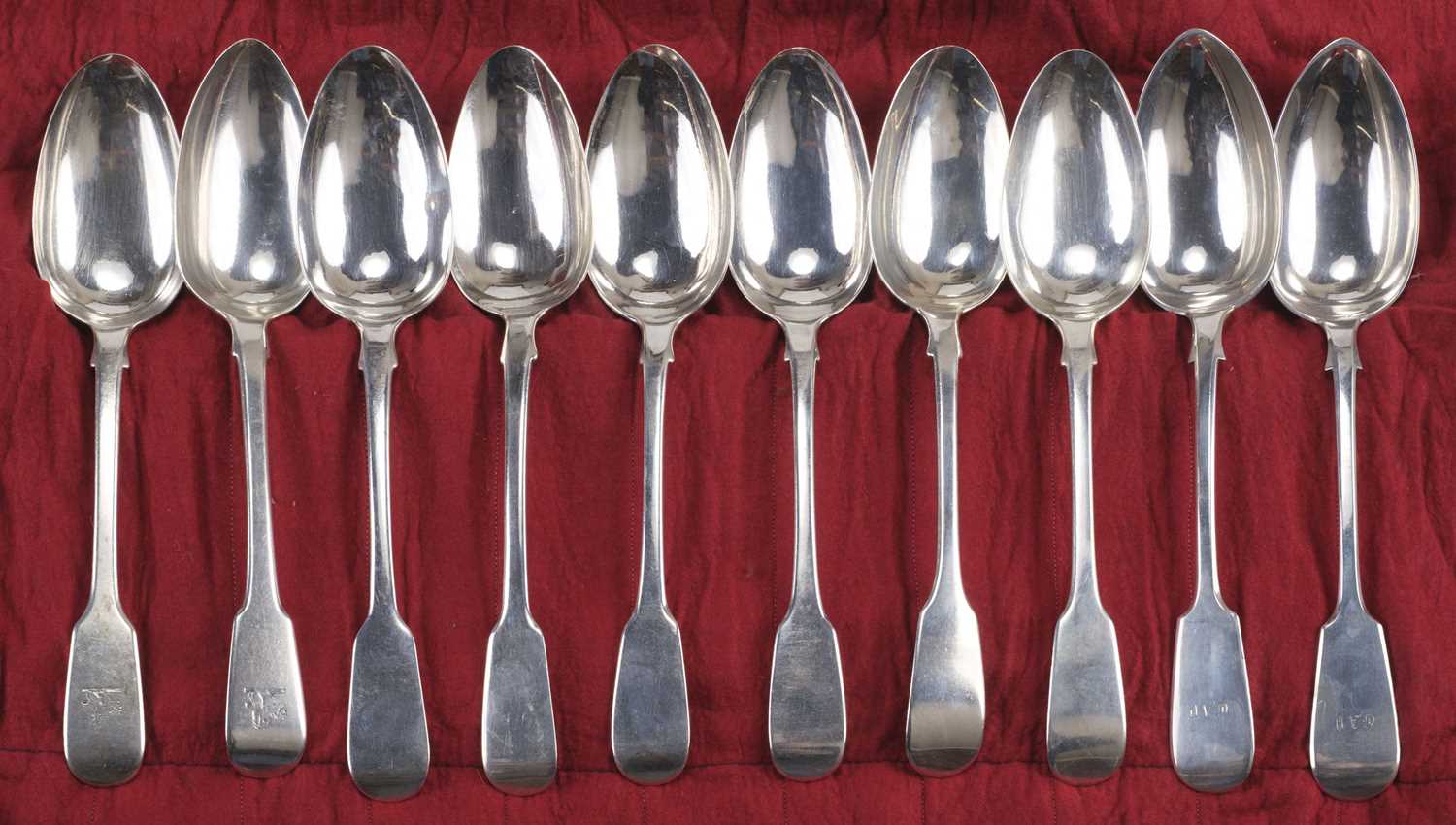 Lot 785 - Spoons. A collection of silver serving