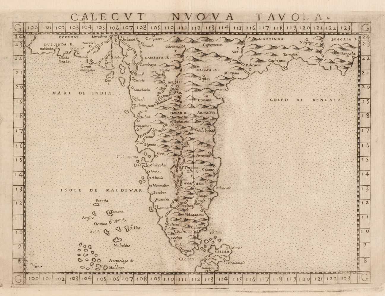 Lot 101 - India. Ruscelli (Girolamo), Calecut Nuova