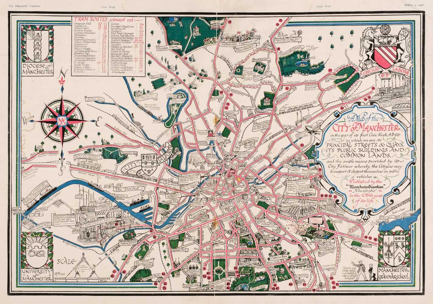 Lot 114 - Manchester. Map of the City of Manchester,