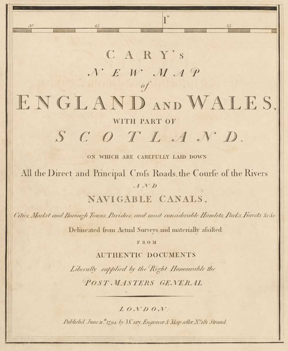 Lot 81 - Cary (John). Cary's New Map of England and