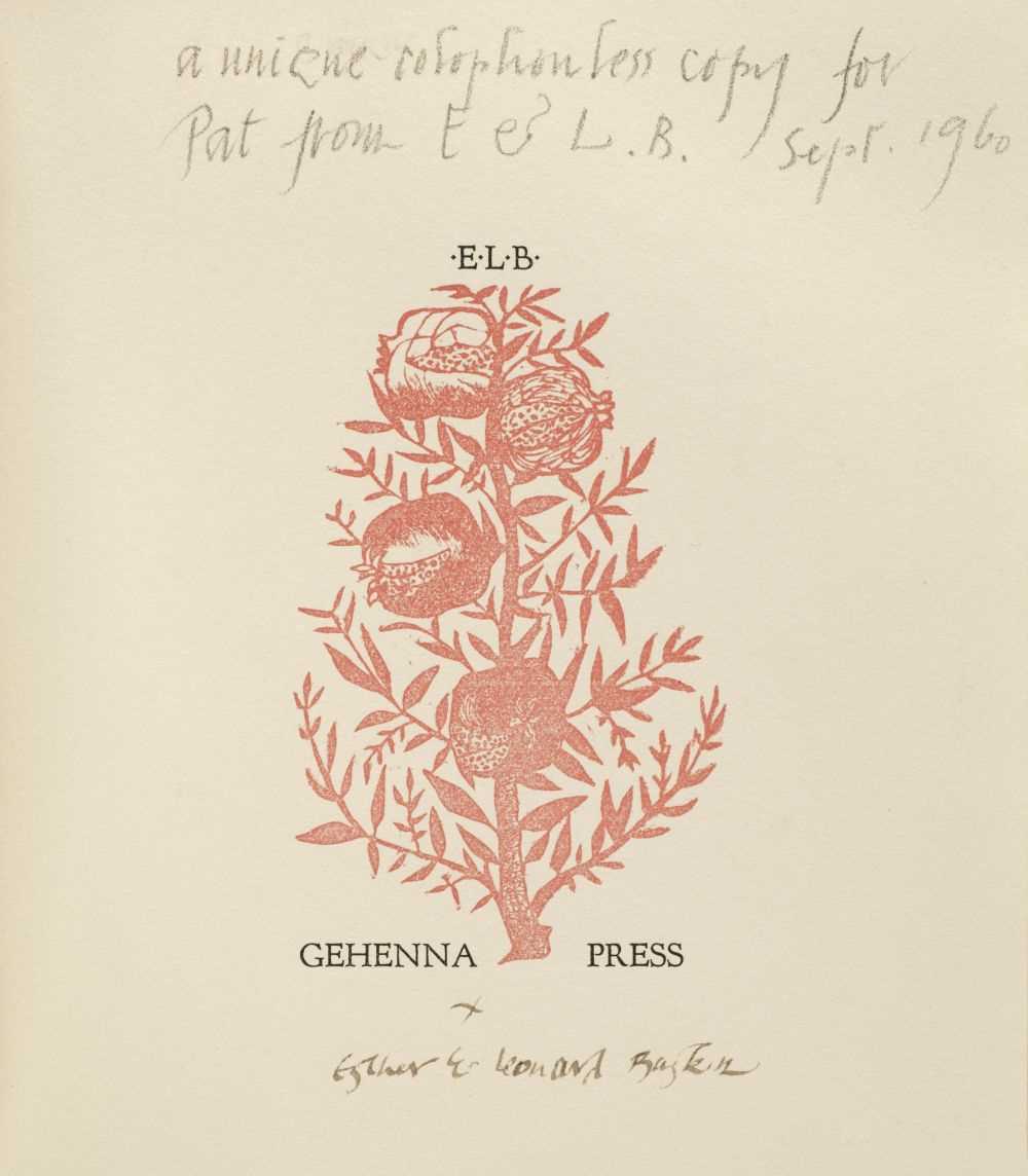 Lot 388 - Gehenna Press. Riddle Poems, Emily Dickenson,