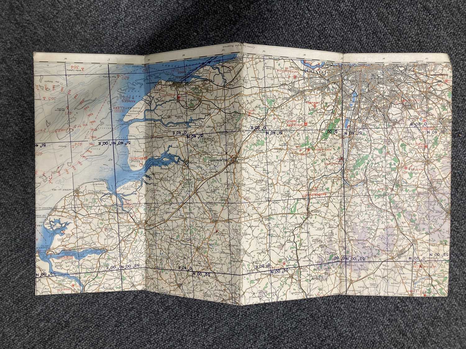 Lot 19 - Battle of Britain. RAF map of England,