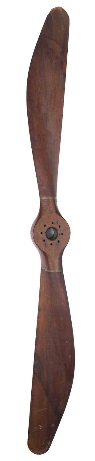 Lot 446 - Propeller. A WWI mahogany two blade