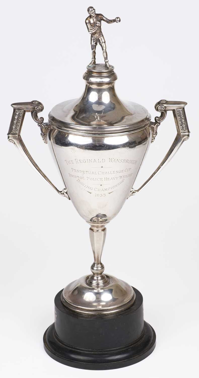 Lot 87 - Boxing Trophy. An art deco silver trophy cup