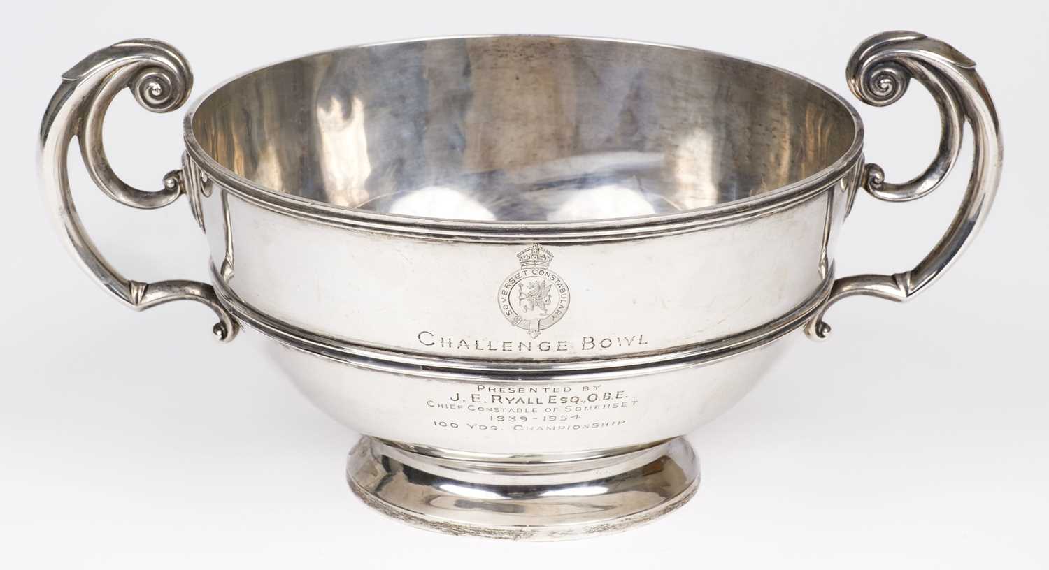 Lot 83 - Trophy Bowl. A victorian silver twin handled