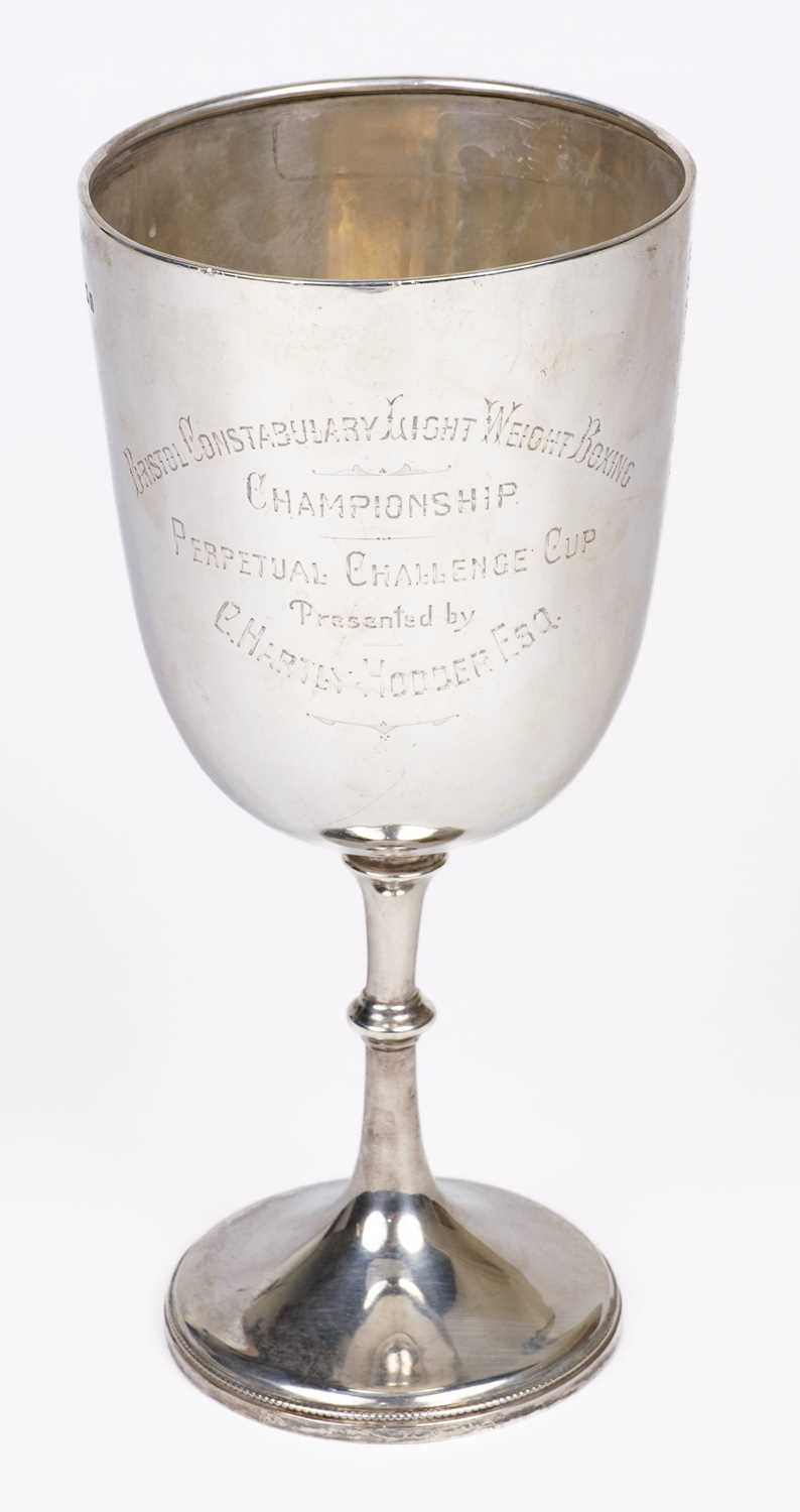 Lot 77 - Boxing Trophy. A George V silver trophy cup