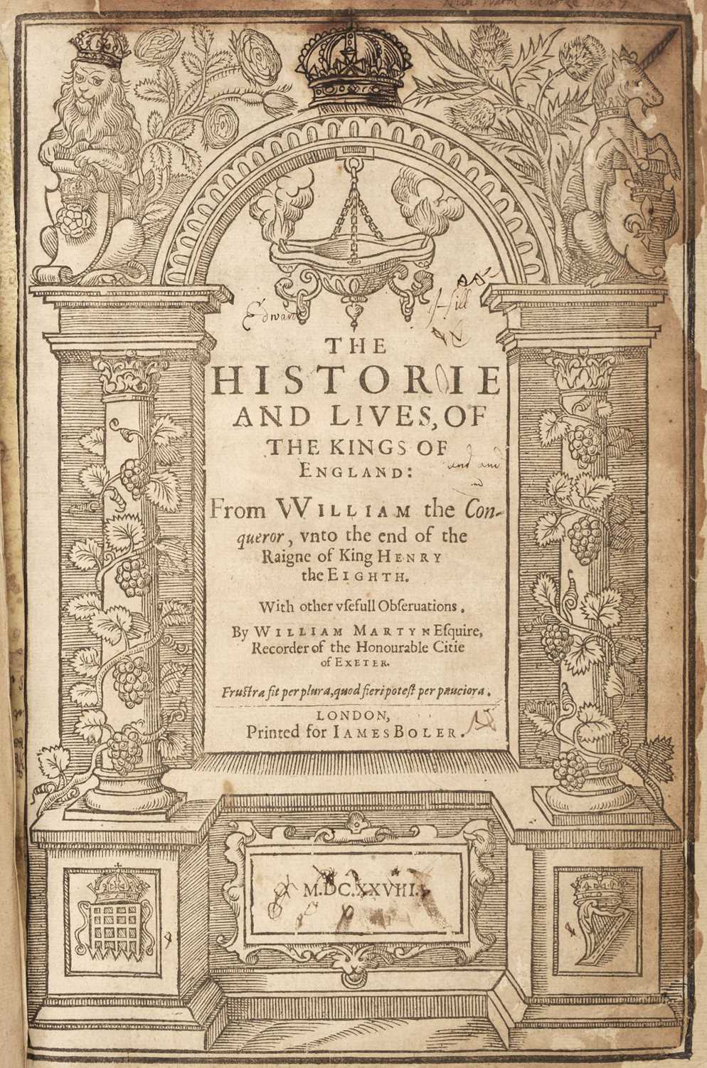 Lot 303 - Martyn (William). The Historie and Lives of
