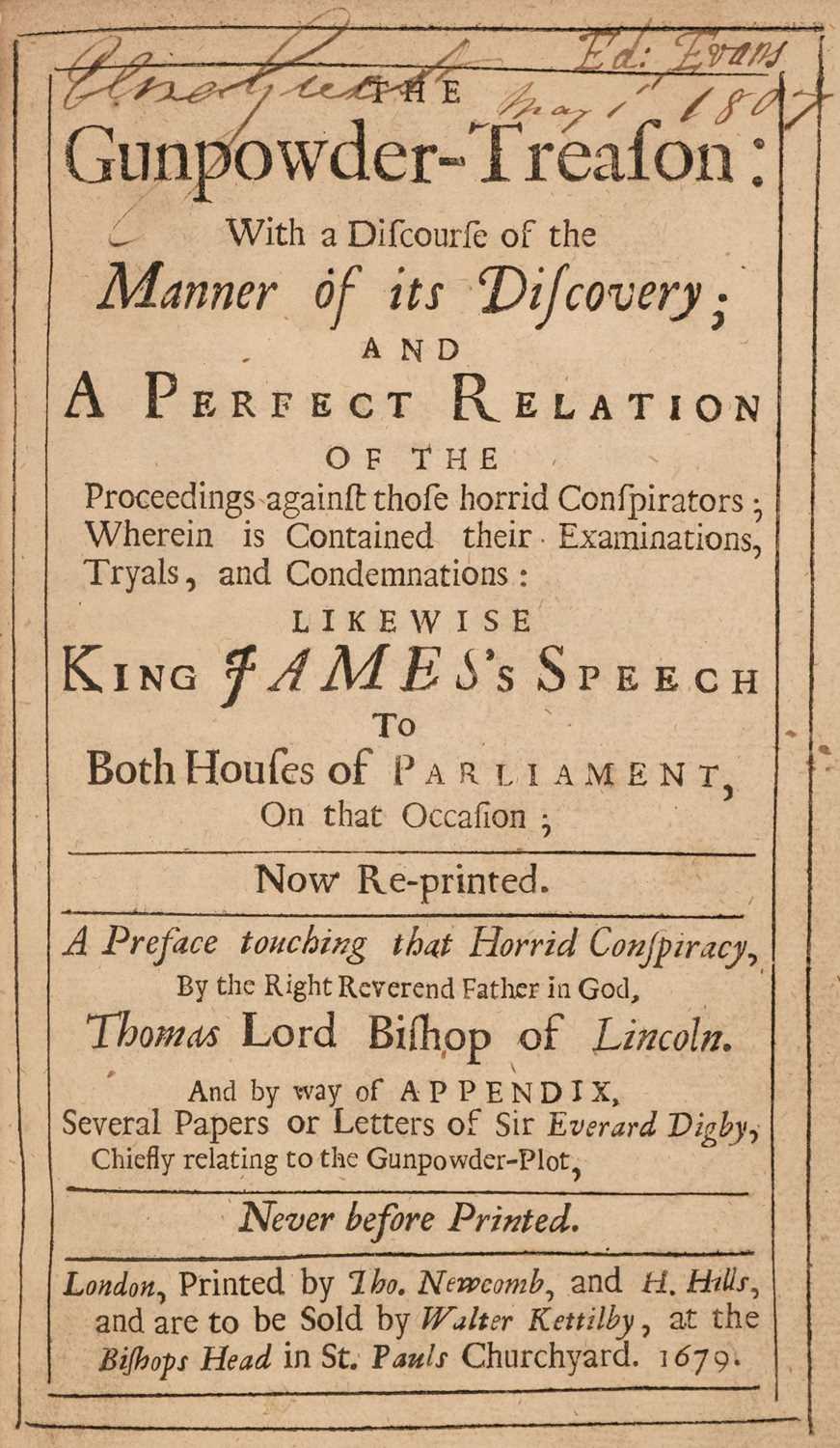 Lot 348 - Barlow (Thomas). The Gunpowder-Treason, 1st