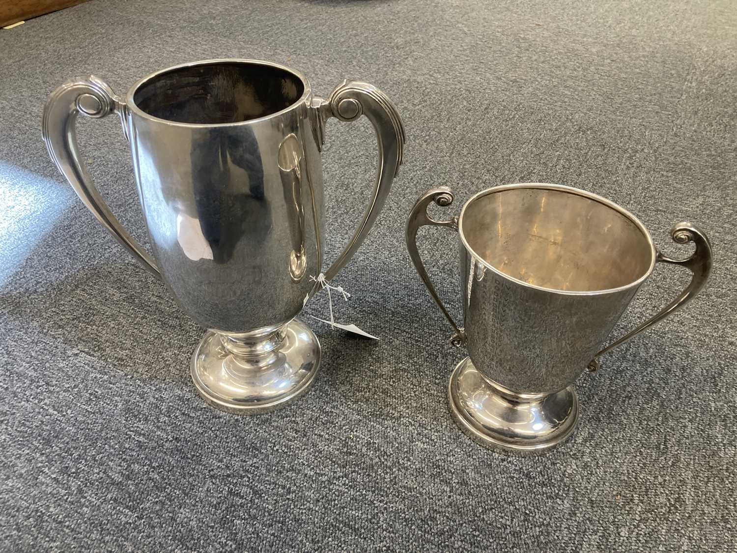 Lot 90 - Silver Trophies. A George V silver two
