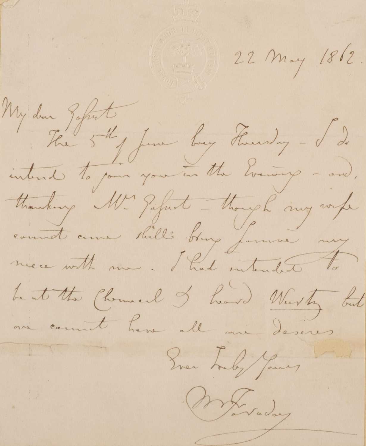 Lot 346 - Faraday (Michael, 1791-1867), English