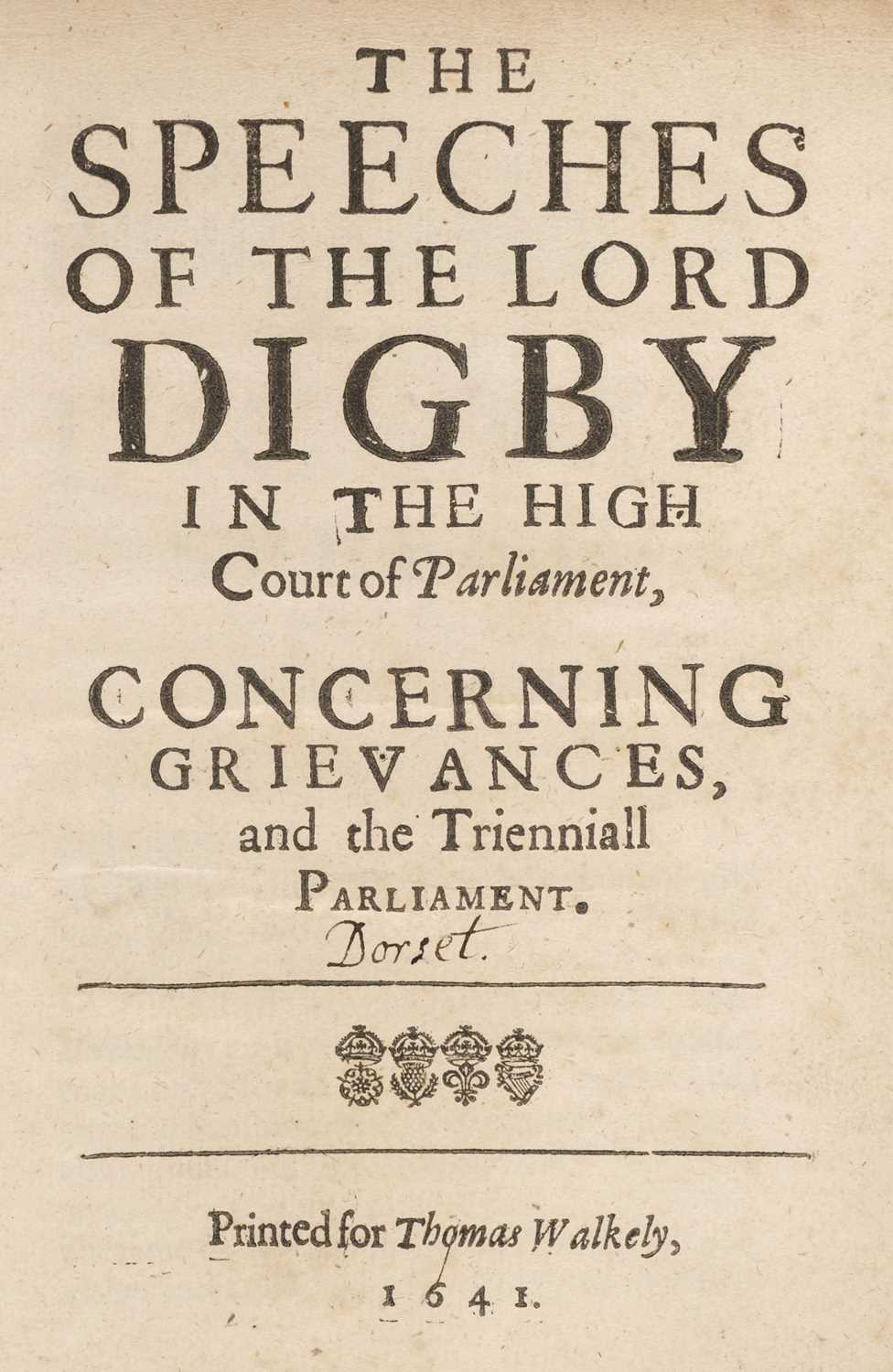 Lot 309 - English Civil War. The Speeches of the Lord