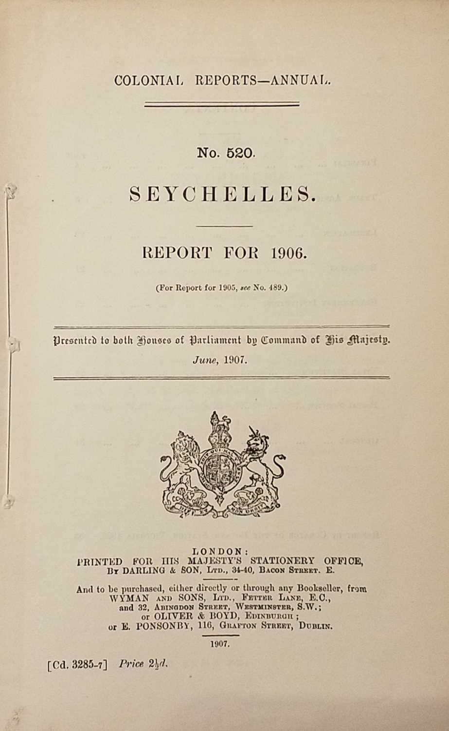Lot 85 - Government Reports. Her Majesty's Colonial