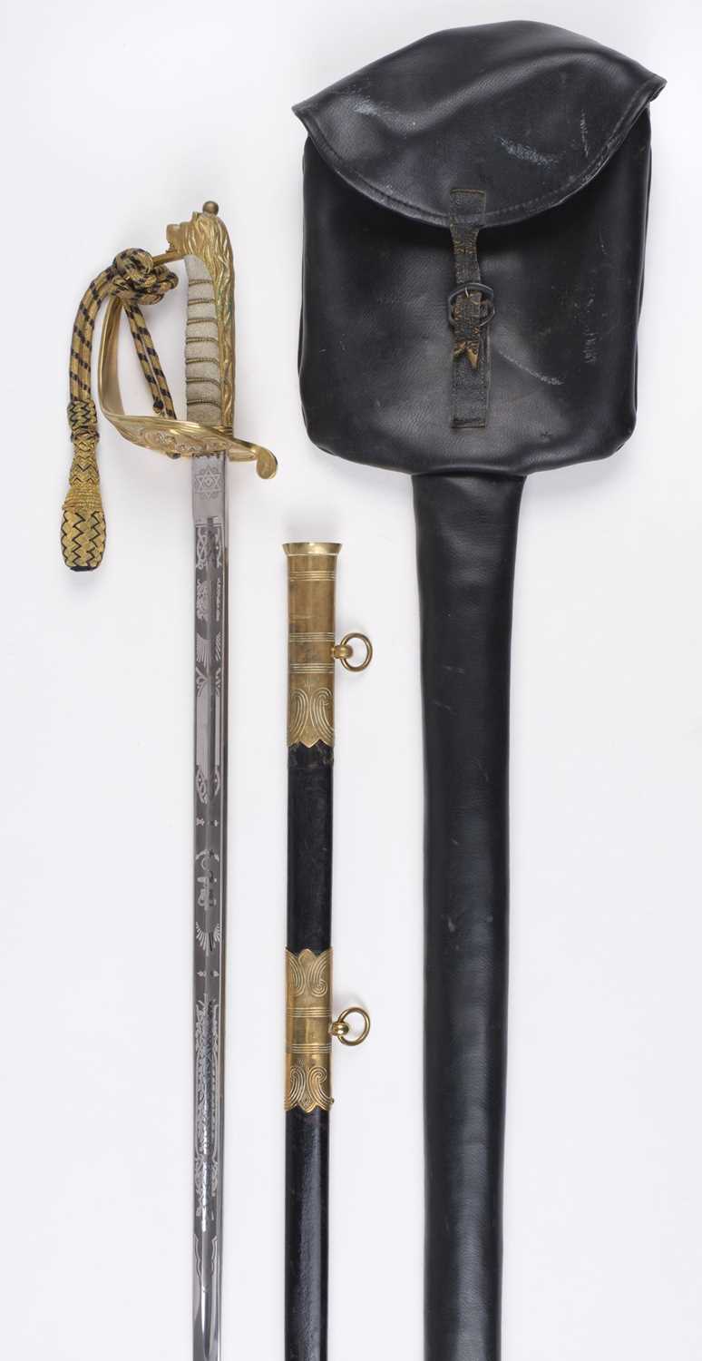 Lot 223 - Sword. Royal Navy officer's leve dress sword