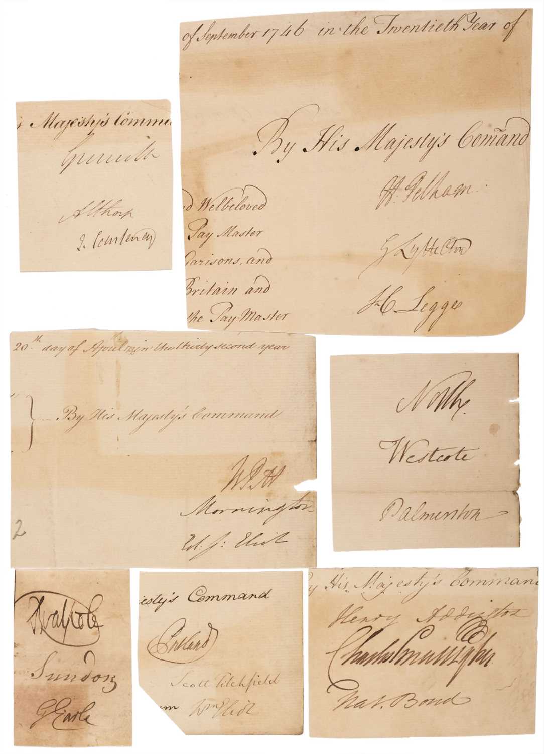 Lot 401 - British Prime Ministers. A group of 7 ink