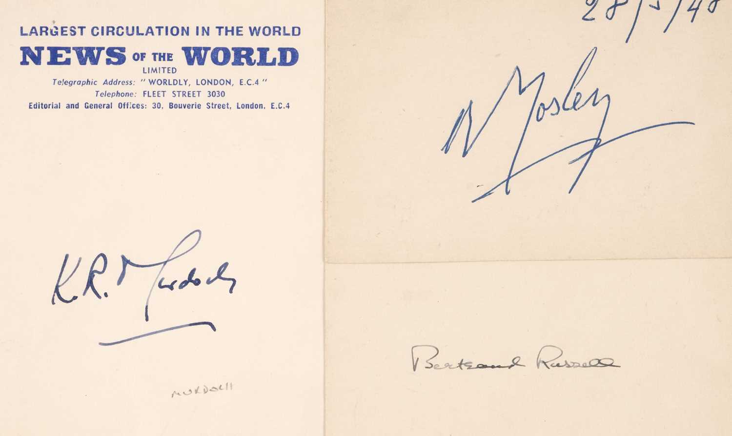 Lot 364 - Miscellaneous Signatures. An assorted