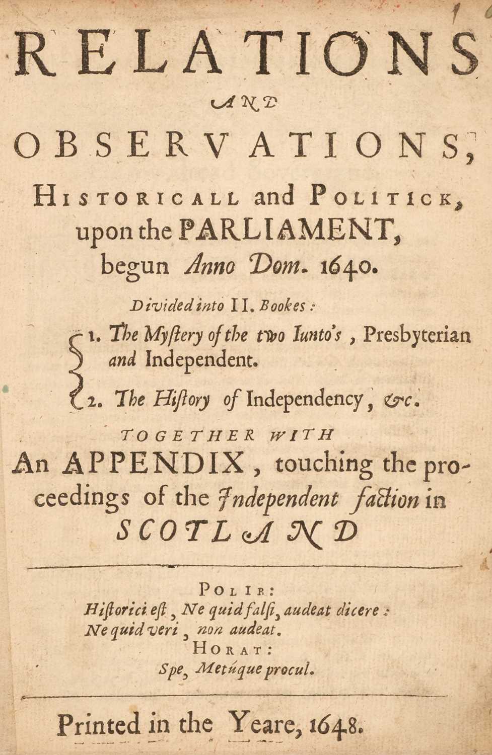 Lot 241 - Walker, Clement]. Relations and Observations,