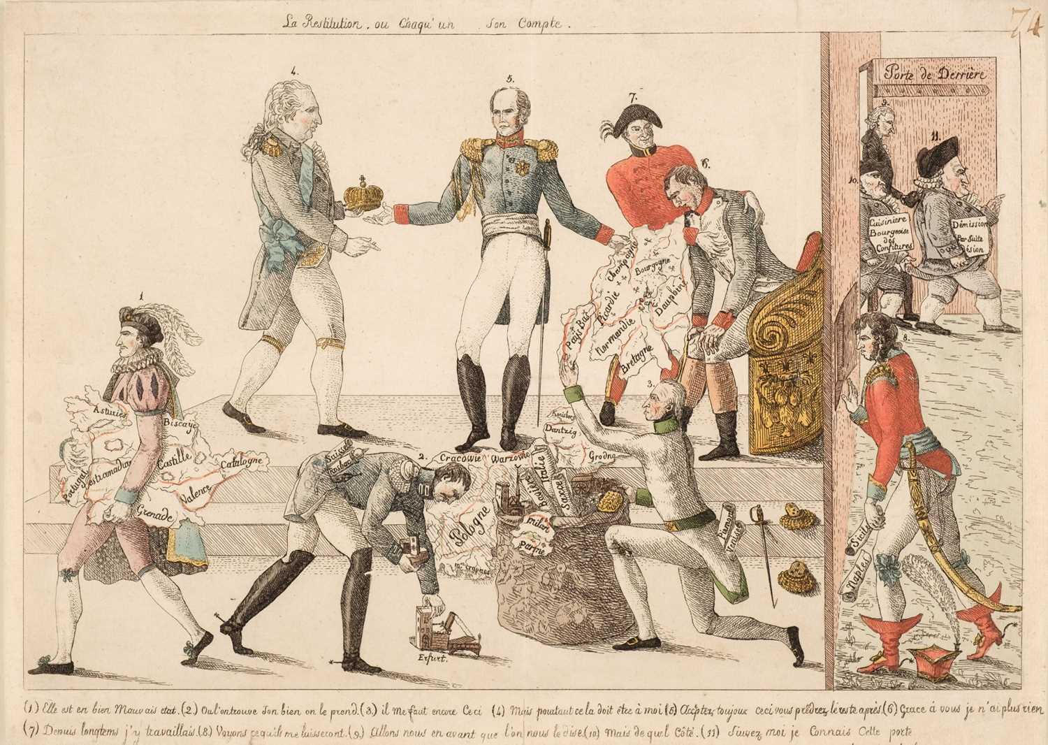 Lot 181 - Napoleonic Caricature. La Restitution ou
