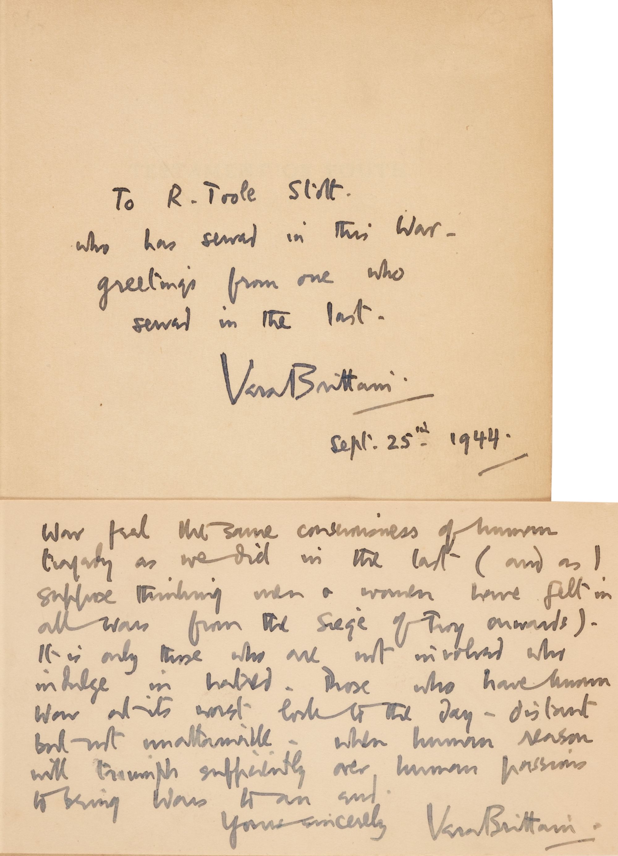 Lot 714 - Brittain (Vera). Testament of Youth, 1st