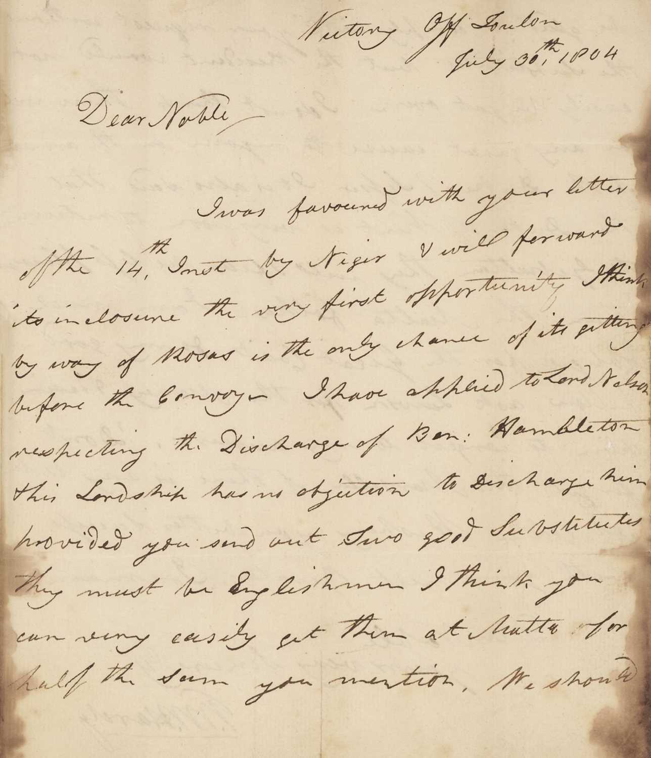 Lot 287 - Hardy (Thomas Masterman, 1769-1839), ALS to