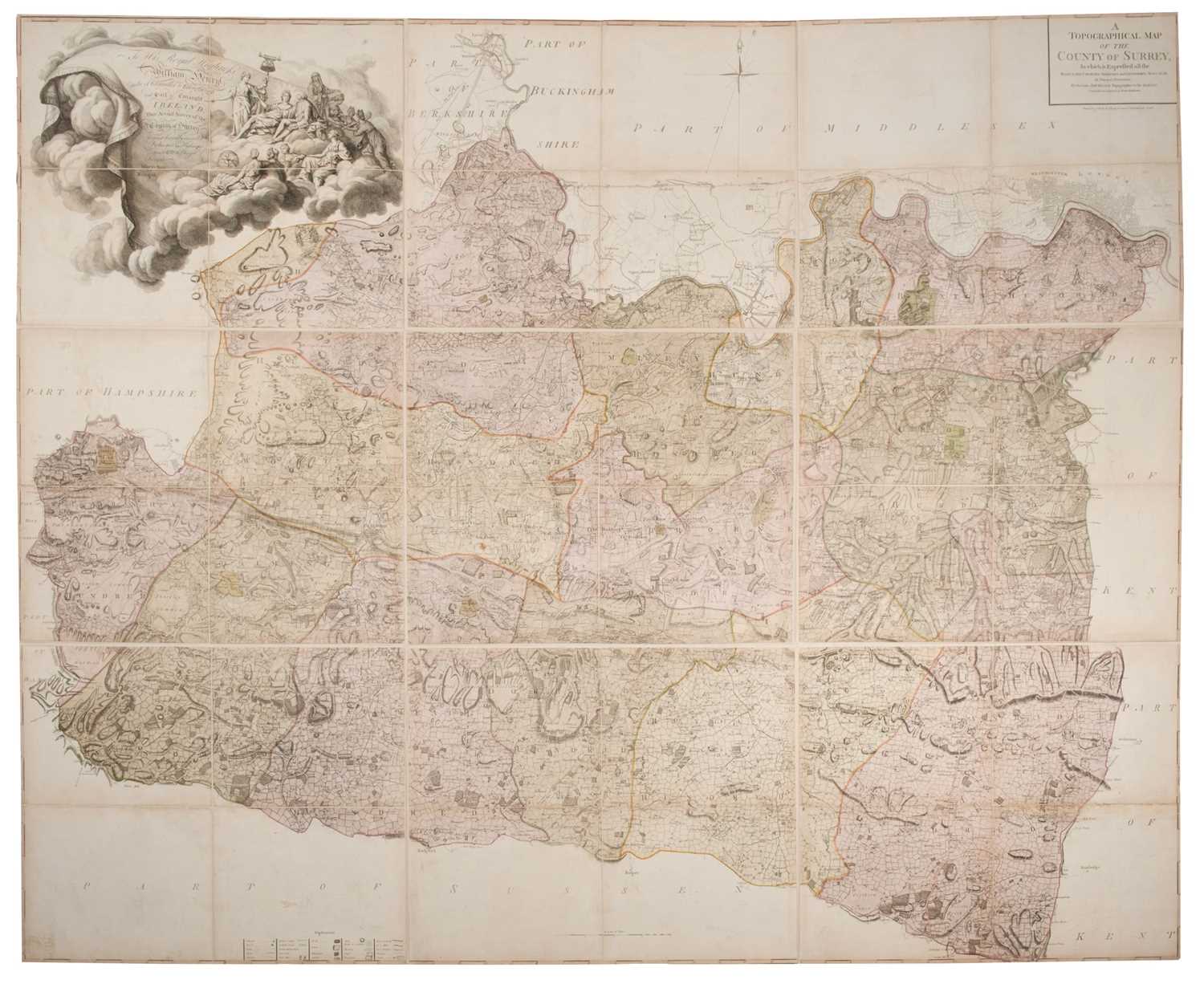 Lot 143 - Surrey. Rocque (John), A Topographical Map