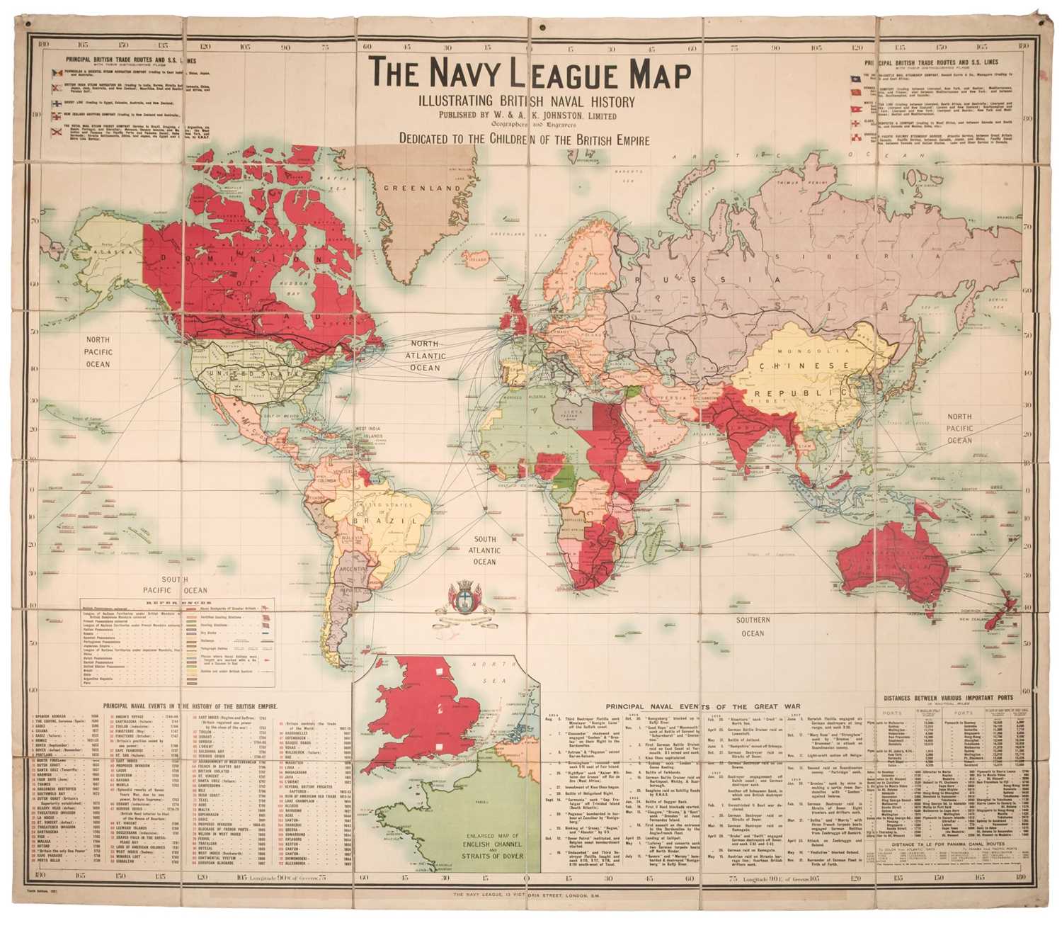Lot 154 - World. Johnston (W. & A.K.), The Navy League