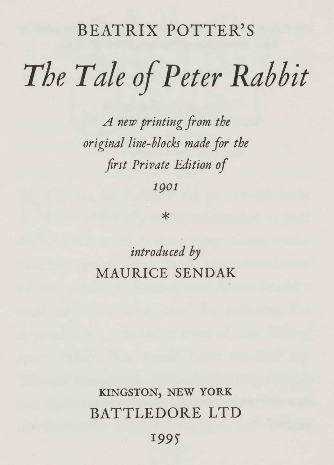 Lot 91 - (Maurice, introduction). Beatrix Potter's The