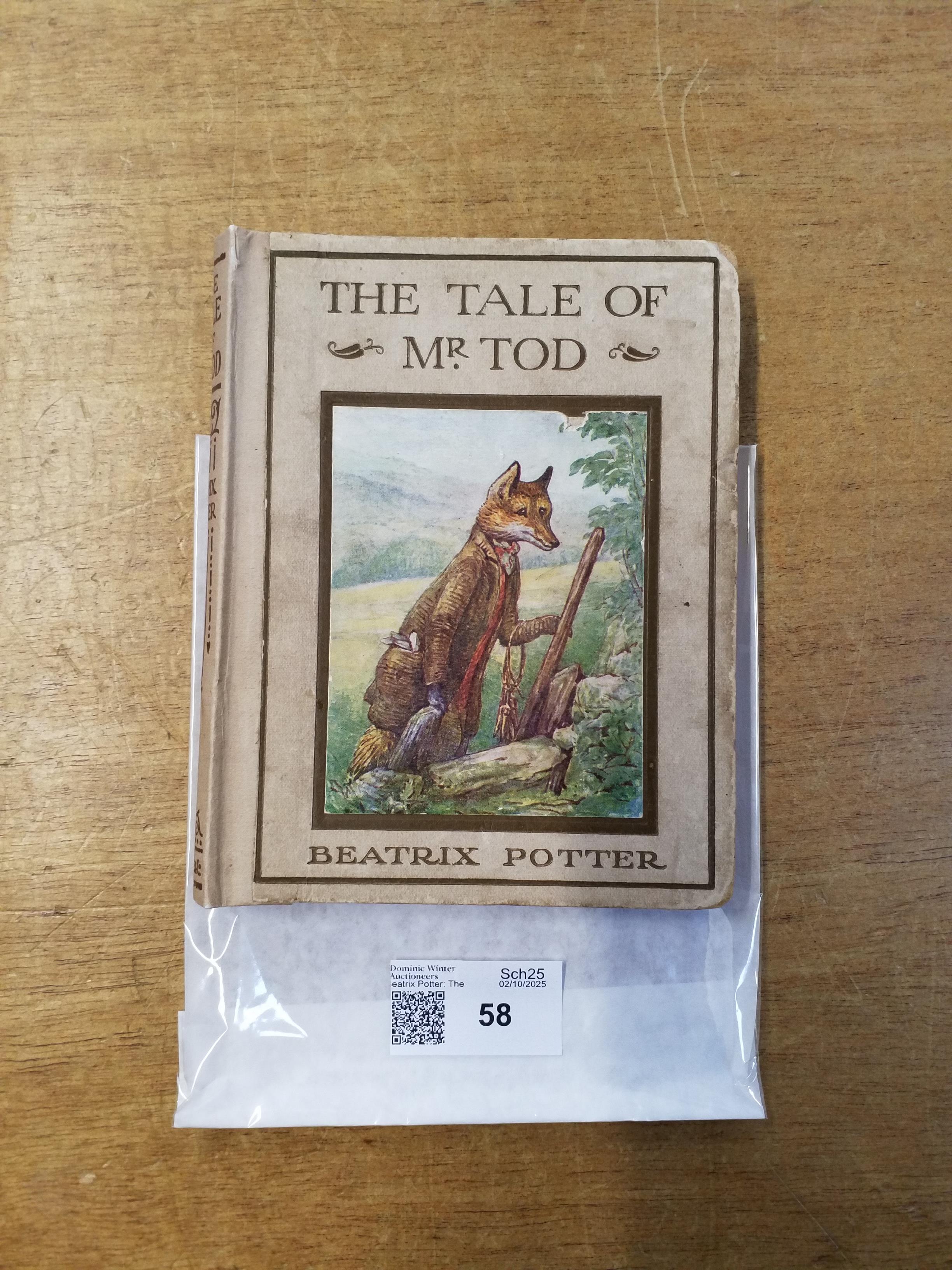 Lot 58 - Potter (Beatrix). The Tale of Mr Tod, 1st