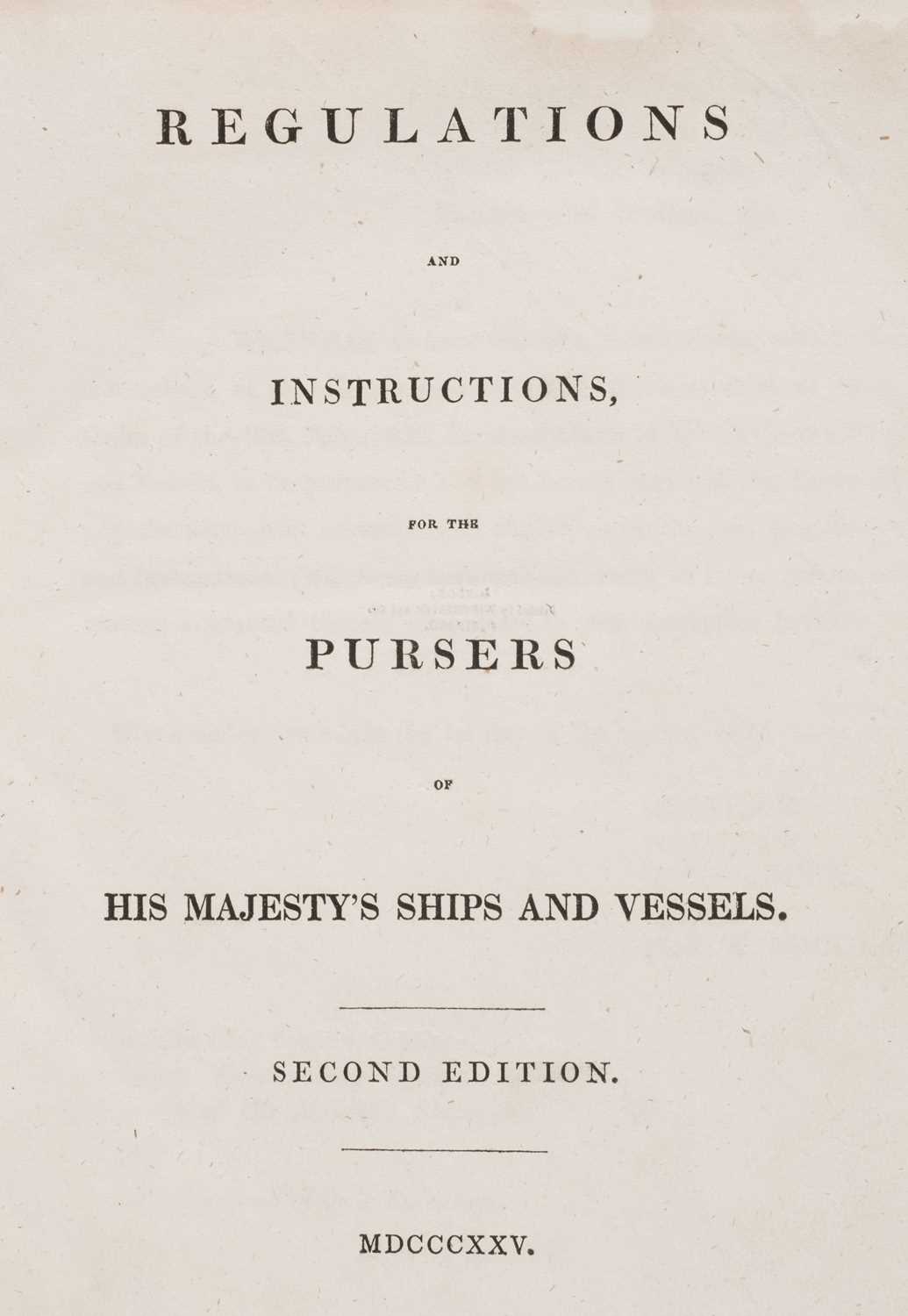 Lot 338 - Royal Navy. Regulations and Instructions,