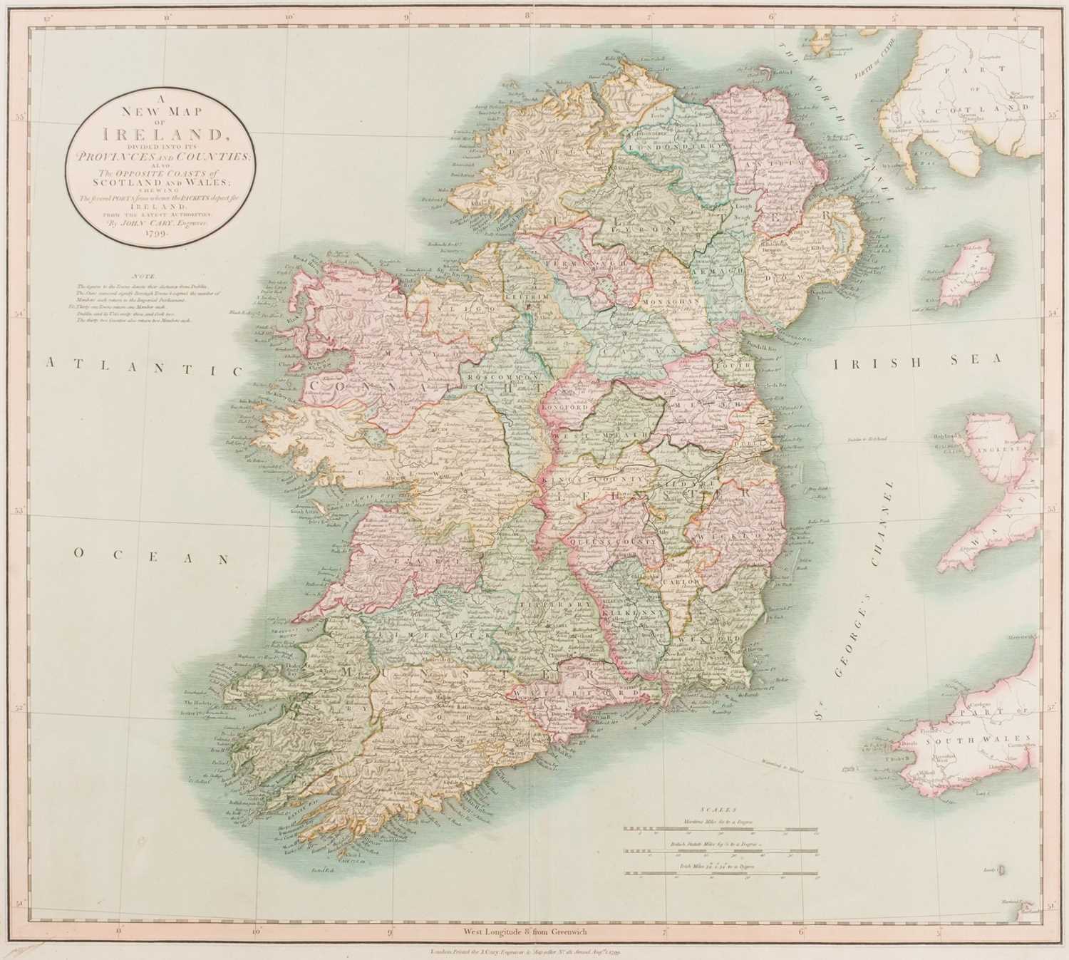 Lot 212 - Ireland. Cary (John). A New Map of Ireland...