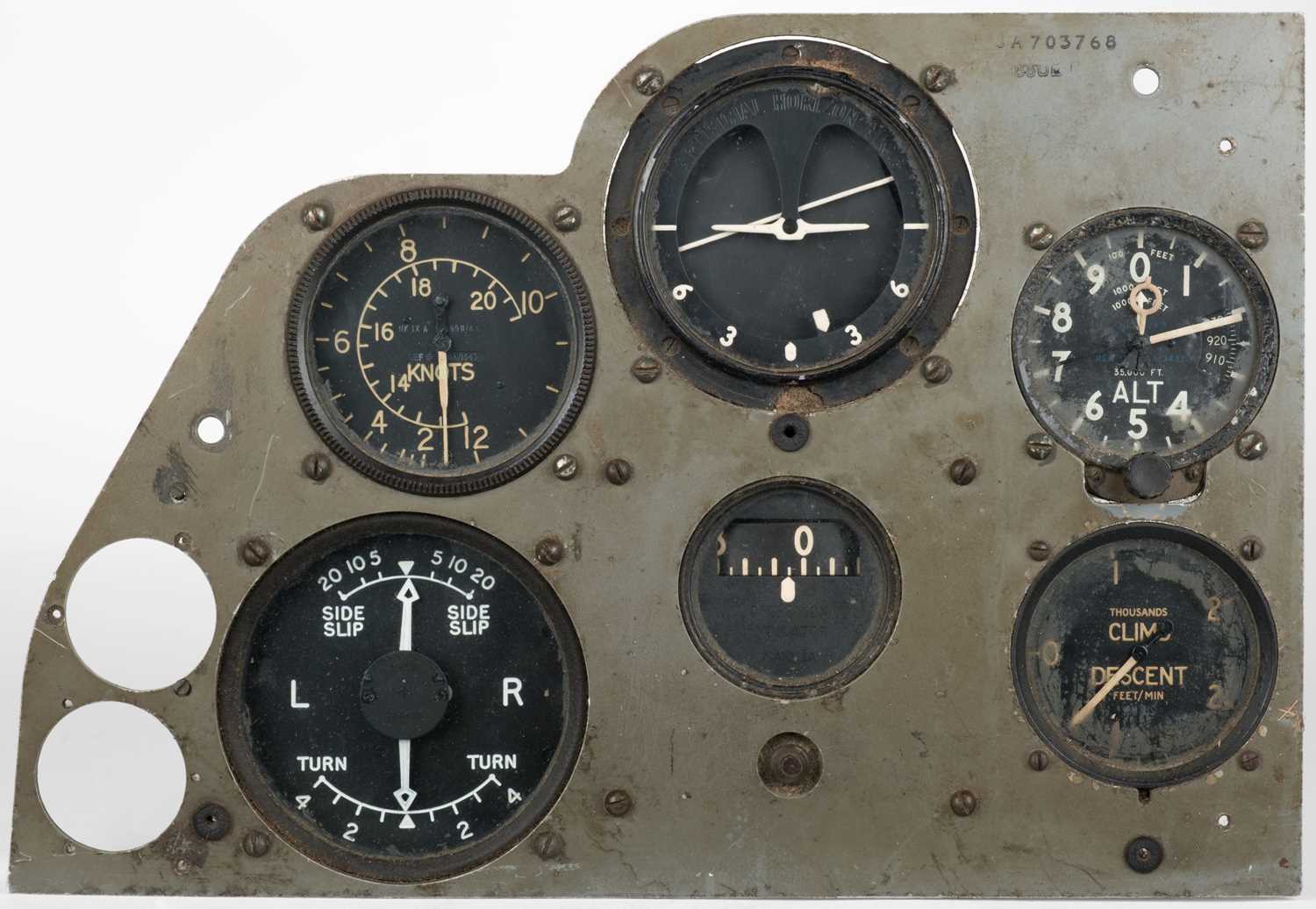 Lot 71 - Instrument panel. A British aircraft