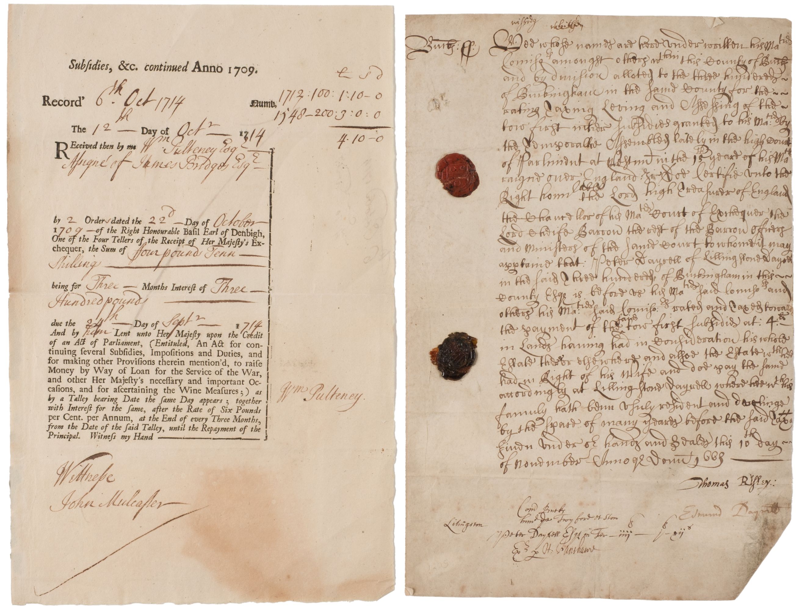 Manuscript Ephemera. An assorted collection, mostly 18th/19th century ...