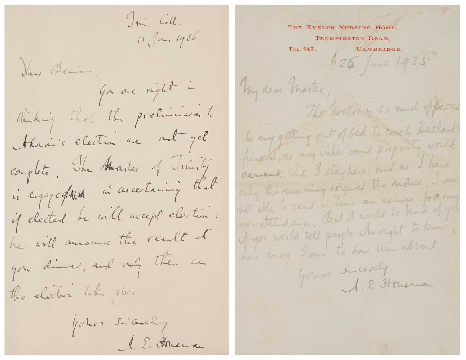 Lot 290 - Housman (Alfred Edward, 1859-1936), English