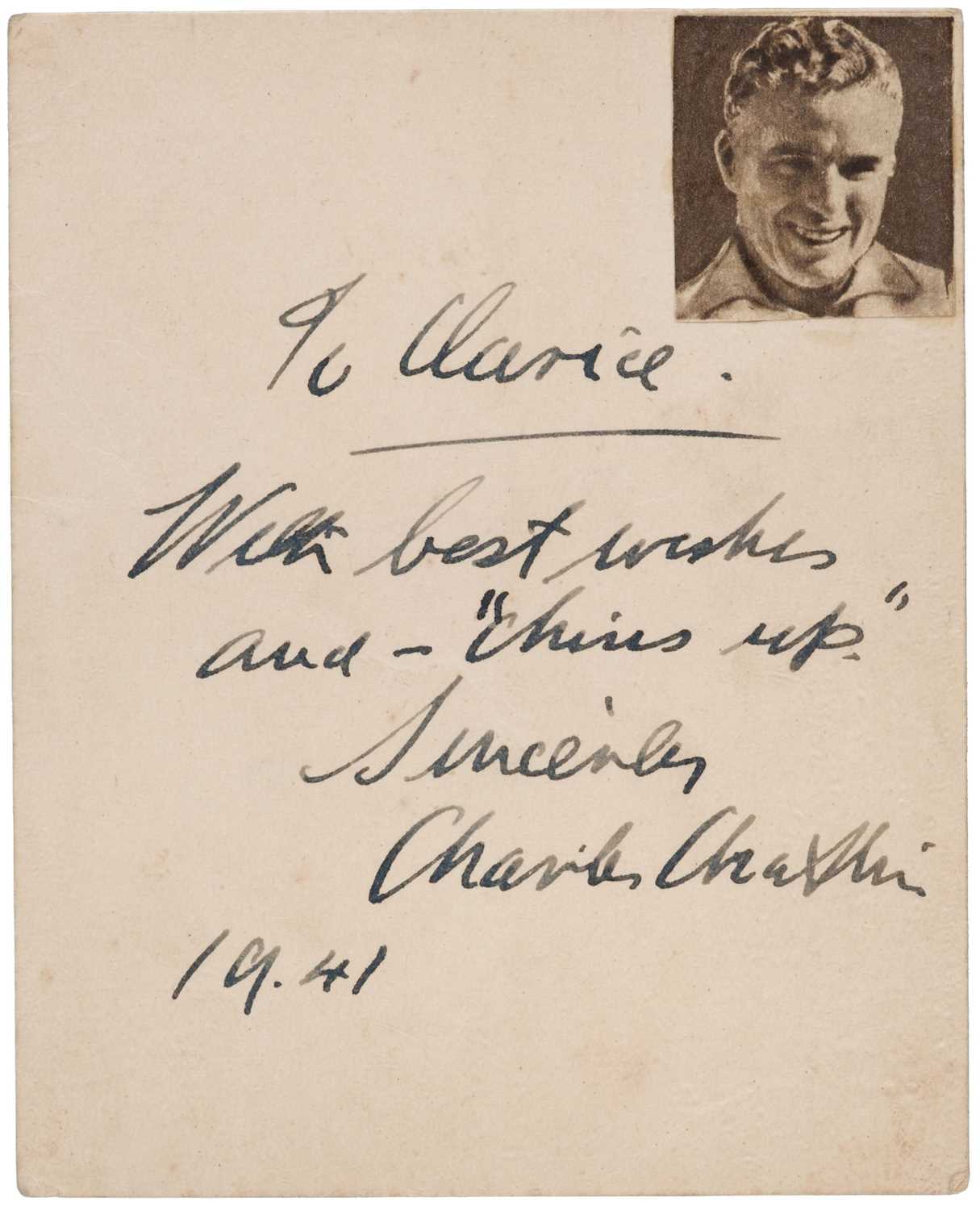 Lot 267 - Chaplin (Charles, 1889-1977). Autograph