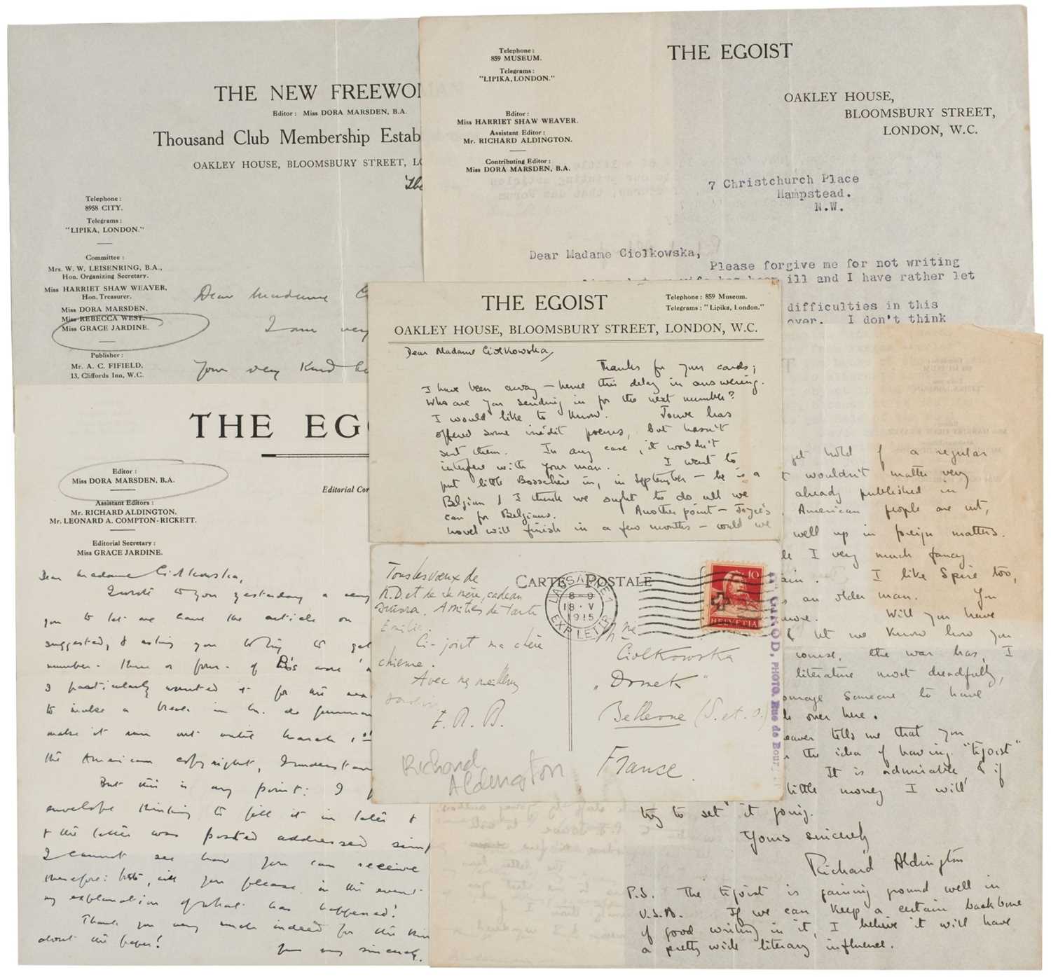 Lot 704 - Aldington (Richard, 1892-1962), English