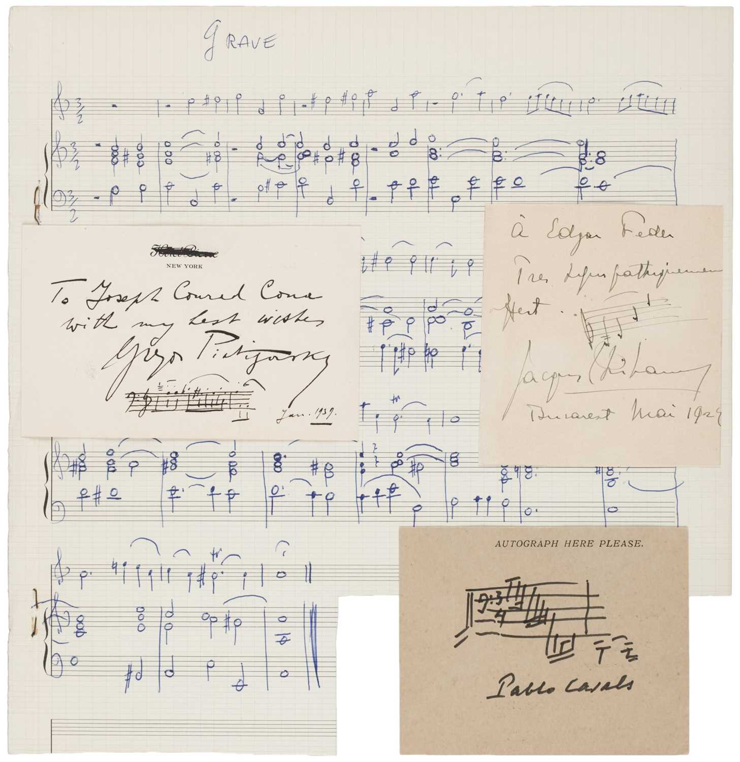 Lot 289 - Autograph Musical Quotations Signed. A group