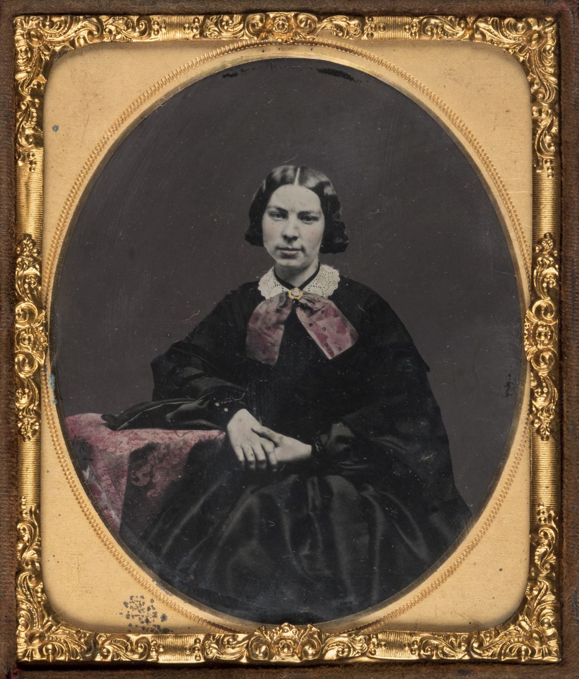 Lot 334 Sixth Plate Tinted Ambrotype Of A Woman
